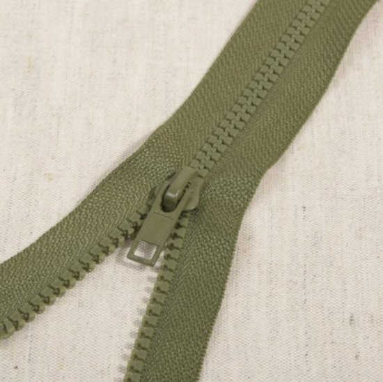 Deelbare rits met bloktandjes 50cm - olijf groen - rits voor jassen, vesten en meer | bol.com