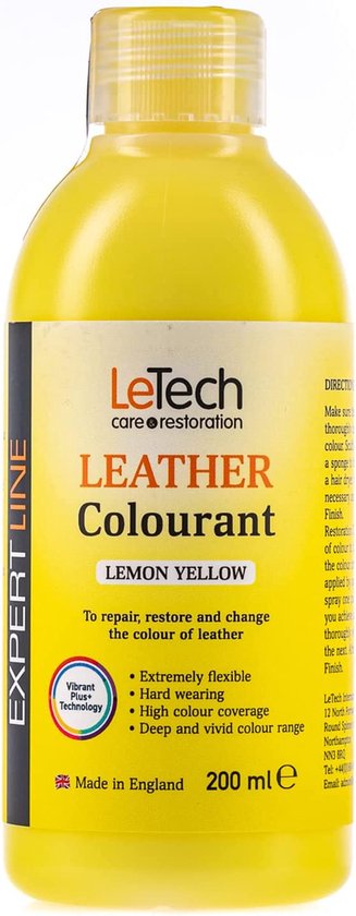 LeTech Leather Colorant LEMON YELLOW - CITROEN GEEL (100ml) - leerverf ...