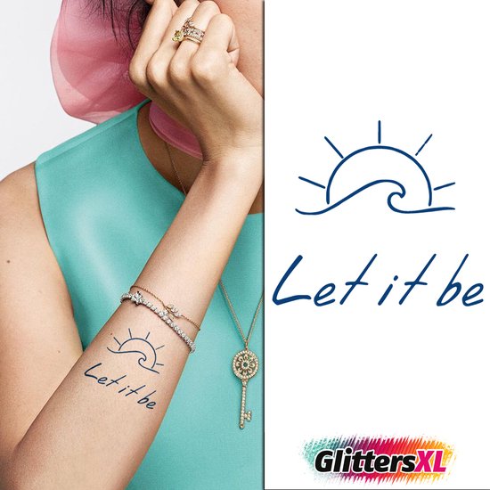 GlittersXL - Temporary Tattoo Let It Be Zon/Golf (6x6 cm) [Semi ...