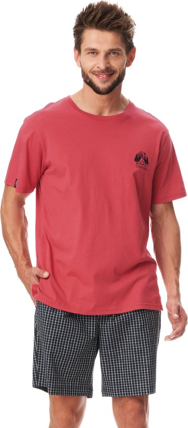 Key Katoenen Pyjama Heren Volwassenen | Korte Mouw Korte Broek ...