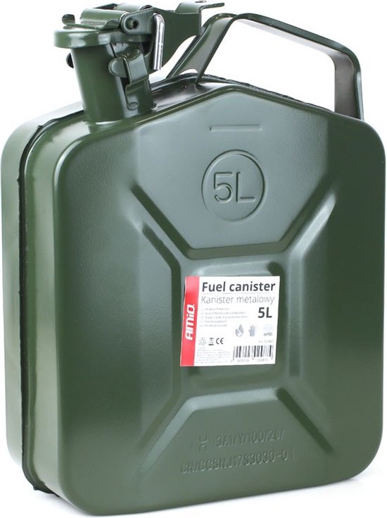 Metalen jerrycan - 5 liter - Met vergrendeling | bol