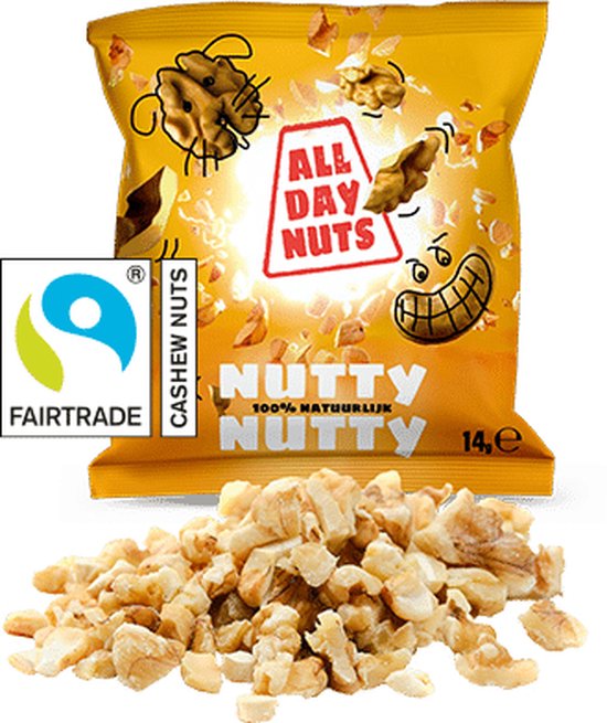 All Day Nuts - Nutty Nutty - 30 x 14 Gram - Cashew noten voor kinderen |... | bol