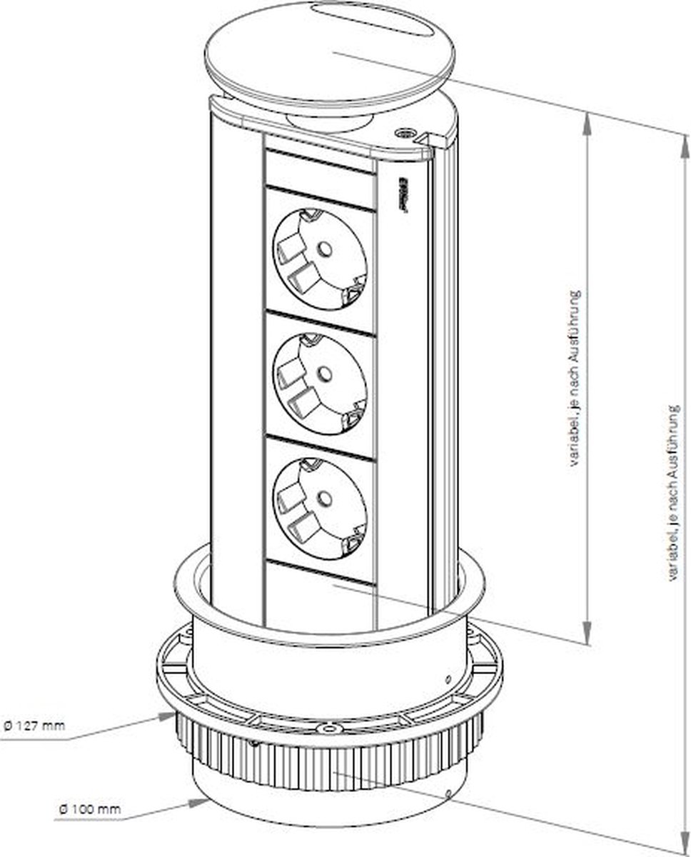 Evoline Port 3 stopcontacten zwart | bol