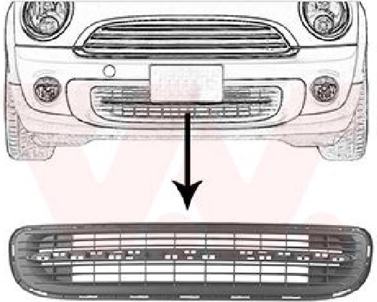 Mini R56 3 drs/ R55 Clubman/ R57 Cabrio, 2010 - 2014 - voorbumpergille ...