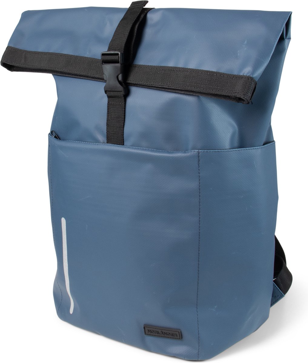 Norlander Rolltop Rugzak 28L - Duurzaam Tarpaulin - Blauw | bol.com