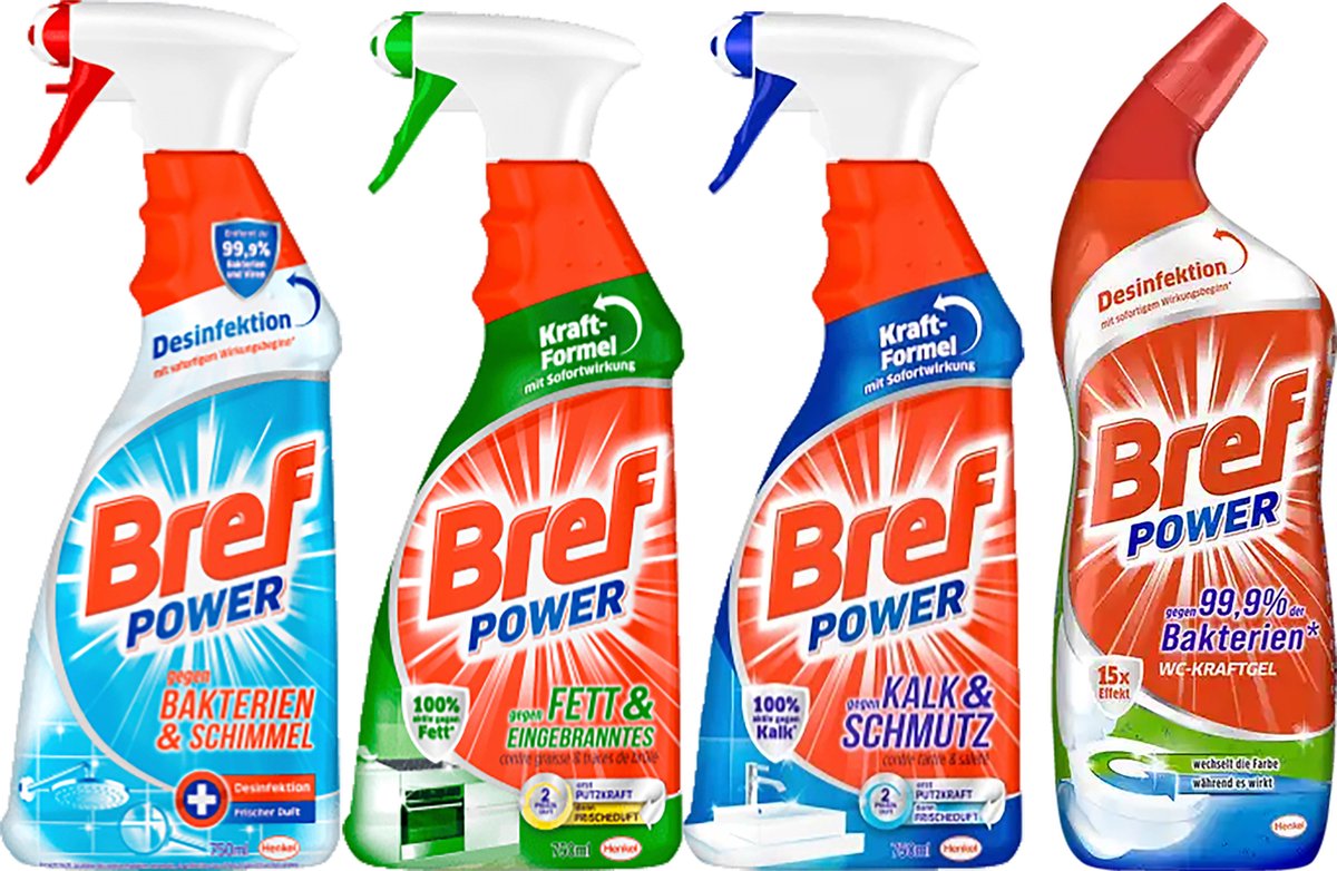 Bref Voordeelpakket Antikalk - Ontvetter - Badkamer reiniger en Wc ...