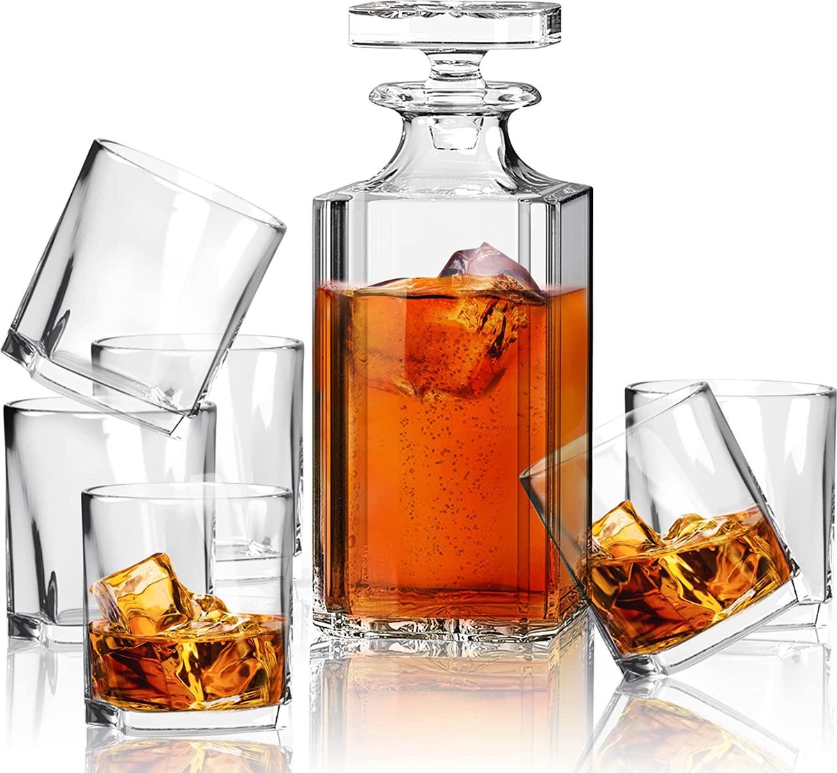 Karaf en glazen set, elegante drank glazen karaf, perfecte gegraveerde ...