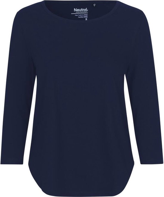 Neutral - Driekwart Mouwen T-shirt Dames - Donkerblauw - 100% Duurzaam - M | bol.com