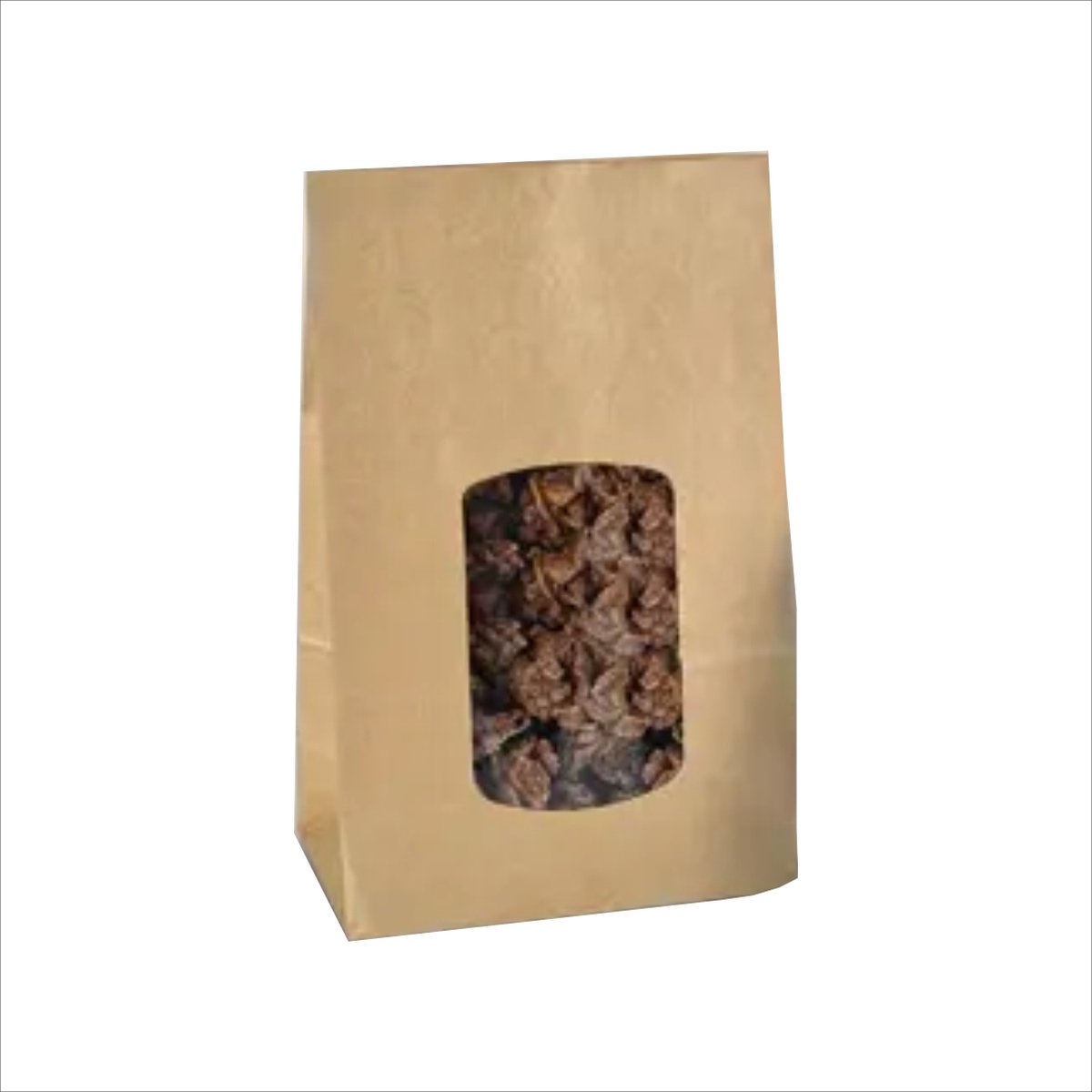 Kraft Blokbodemzakken - Met Venster - Vensterzakjes - Papieren Zakken ...