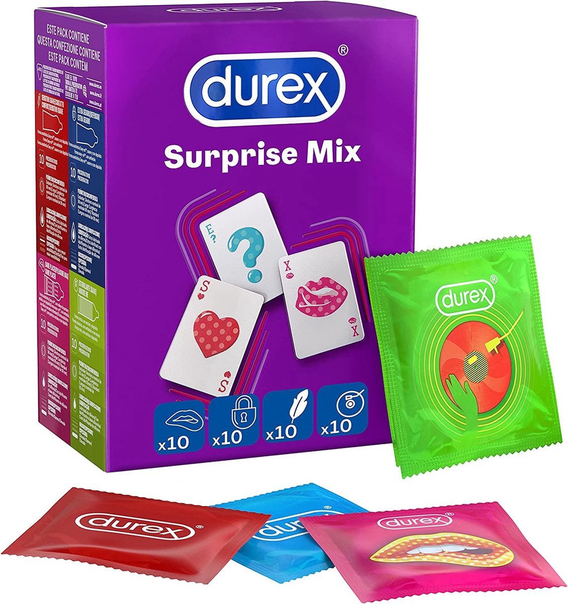 Durex Condooms - 40 Stuks - Surprise Me Mix - 10x Pleasure Me - 10x Thin Feel - 10x... | bol
