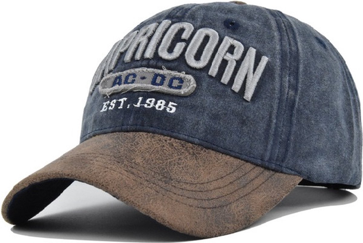 Baseball Cap Capricorn - denim stone washed - Blauw Bruin - verstelbaar ...