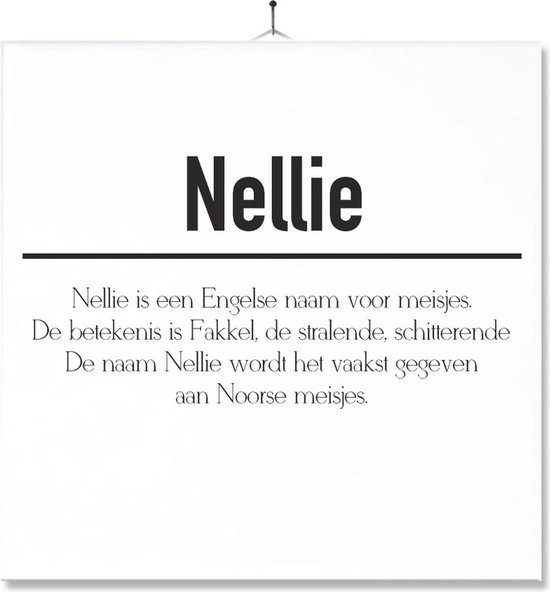 Tegel Met Opdruk | Betekenis | Kado | Cadeau | Met Naam - Nellie | bol.com