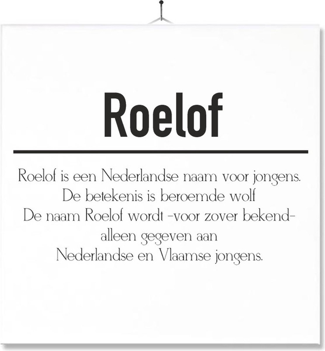 Tegel Met Opdruk | Betekenis | Kado | Cadeau | Met Naam - Roelof | bol