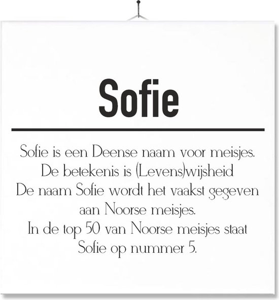 Tegel Met Opdruk | Betekenis | Kado | Cadeau | Met Naam - Sofie | bol