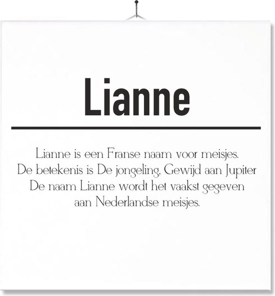 Tegel Met Opdruk | Betekenis | Kado | Cadeau | Met Naam - Lianne | bol.com