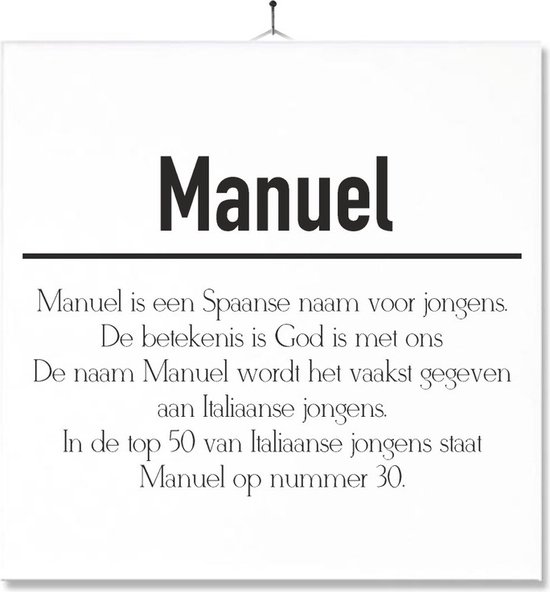 Tegel Met Opdruk | Betekenis | Kado | Cadeau | Met Naam - Manuel | bol