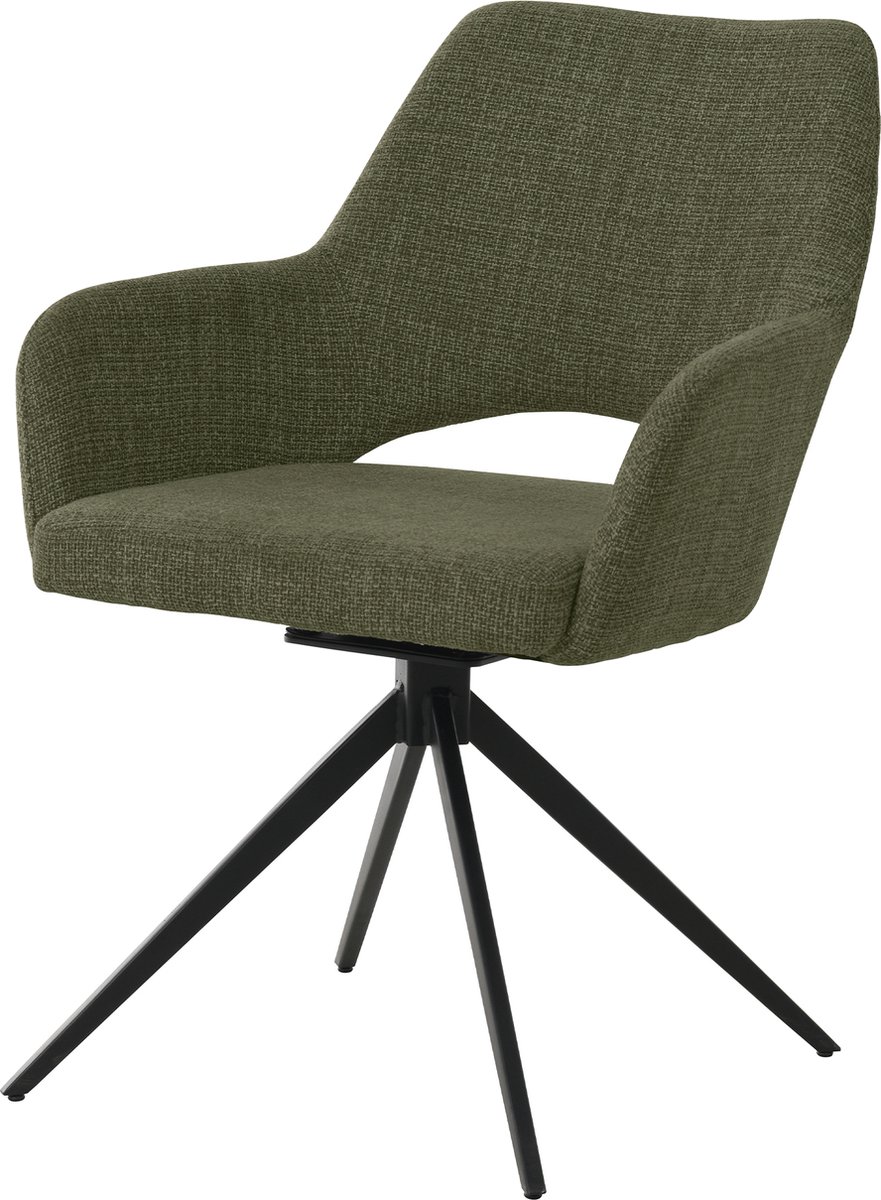 Nova Eetkamerstoel - Groen - Weave Stof - Draaistoel - Design ...