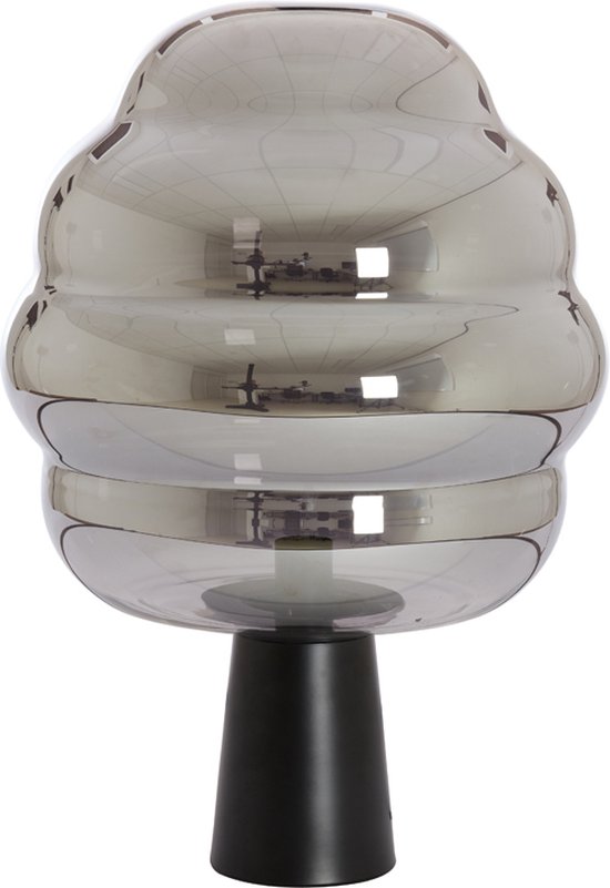 Light & Living Tafellamp 'Misty' 45cm, kleur Smoke/Mat Zwart | bol.com