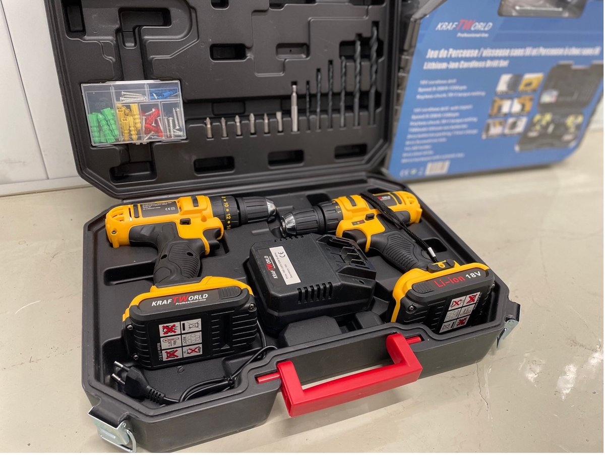 Boormachine - 2 stuks! - Professionele boormachine - Complete pakket ...