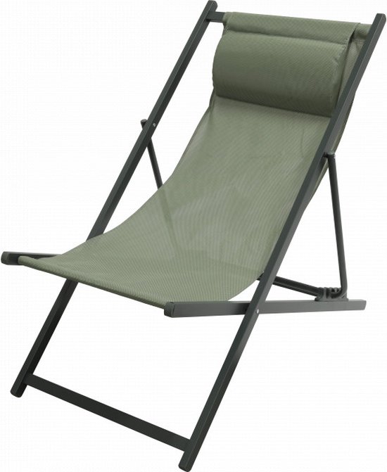 Niceey Ligstoel Opvouwbaar met Hoofdsteun - Strandstoel Inklapbaar ...