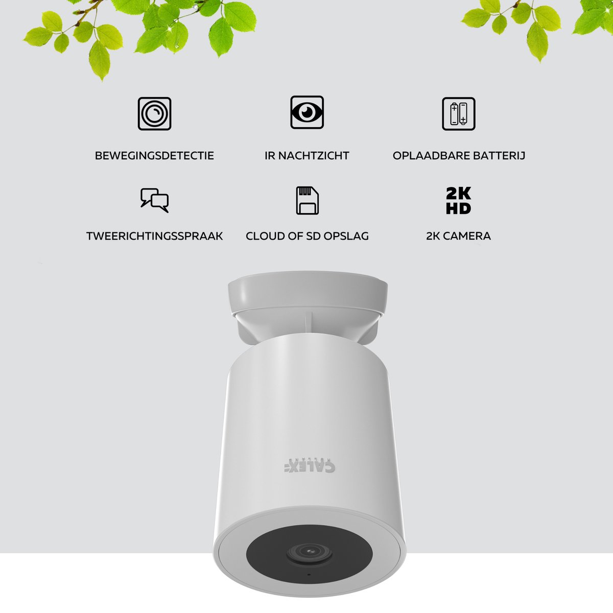 Calex Outdoor Spotlight Camera - 2K Beveiligingscamera met Nachtzicht - Bewaking voor... | bol.com