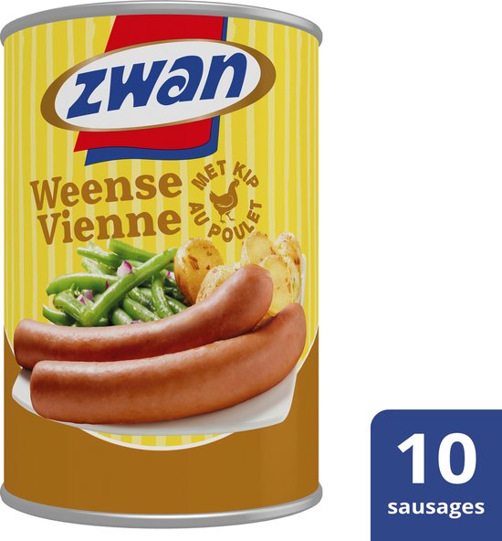 Zwan - Weense Worstjes met kip 10 stuks - Voordeelverpakking 12 x 400g ...
