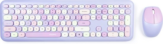 Silvergear - Retro Toetsenbord en Muis Set Draadloos - Paars ...