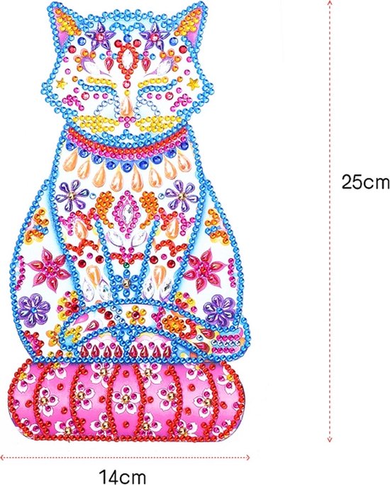 Diamond Painting Sticker Groot - Kat (25cm) | bol