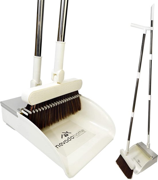 Veegschep set - 3-delige set bezem, veegplaat, handveger van hout ...