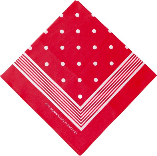 D&L Zakdoek Rood met Witte Bollen - 1 Stuk - Katoen | bol