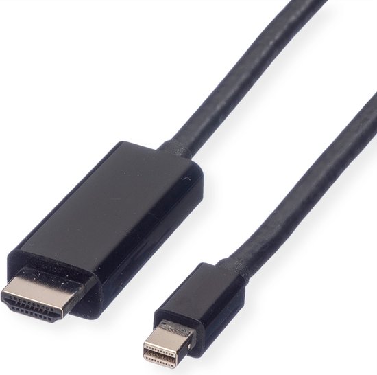 VALUE Mini DisplayPort Cable, Mini DP-UHDTV, M/M, zwart, 2 m | bol