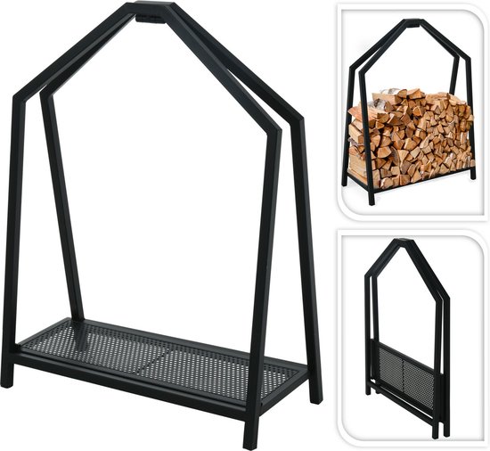 Pro Garden haardhout/houtblokken opslag rek - metaal - 25 x 58 x 79 cm ...