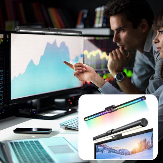 Monitor LED Lamp RGB - Klemlamp - 7 verschillende kleuren - Monitor ...