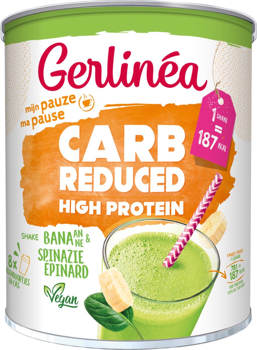 Gerlinéa Carb Reduced High Protein shake banaan & spinazie (240g) | bol