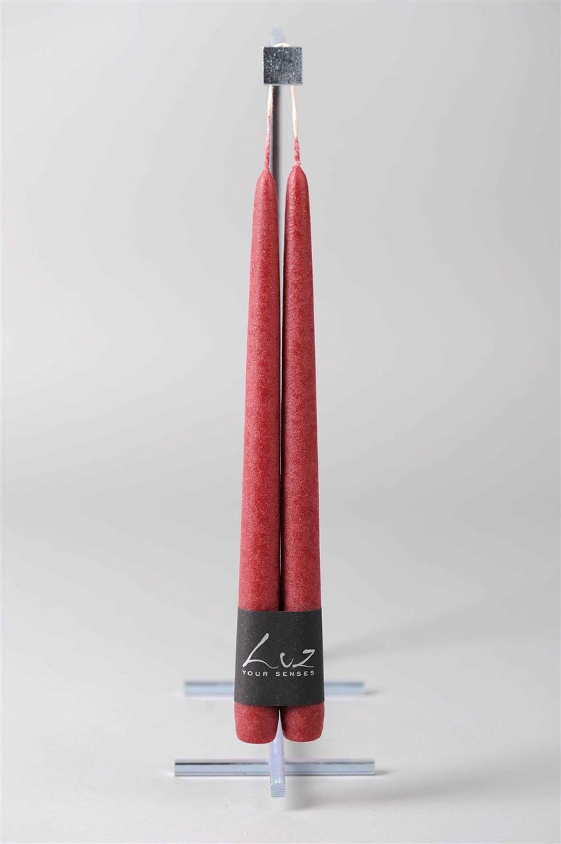 Rasteli Luz Your Senses Velours Kaars-Tafelkaarsen Rood D 2,40 cm H 40 ...