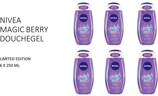 Nivea Douchegel - Magic Berry - Voordeelverpakking 6 x 250 ml | bol.com