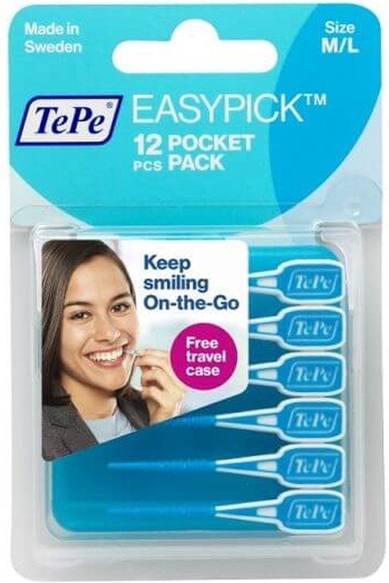 TePe EasyPick M/L Pocket Pack Turqoise - 12 stuks | bol