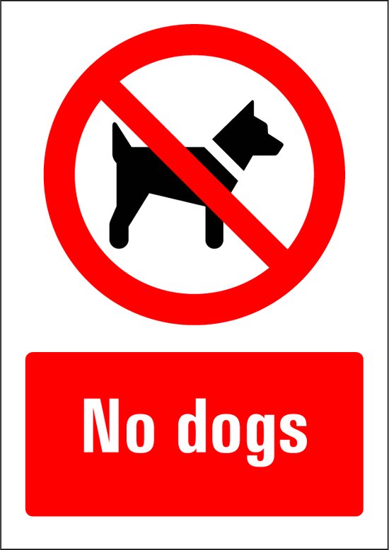 No dogs sticker 148 x 210 mm | bol.com