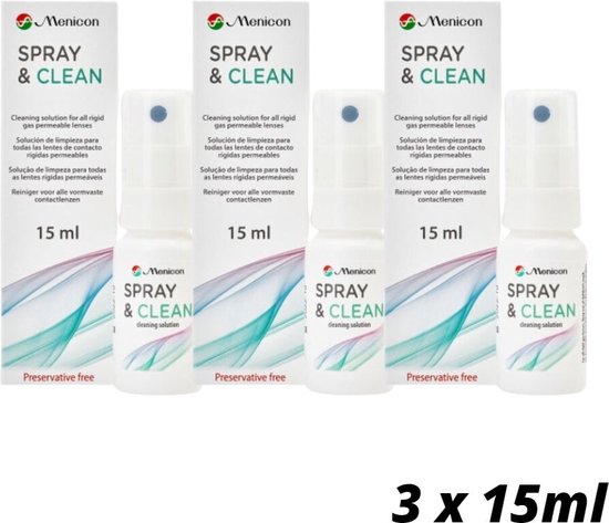 Menicon spray&clean 3x15ml - reinigingsvloeistof | bol.com