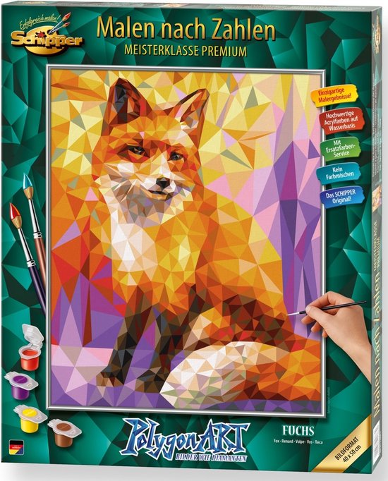 Malen nach Zahlen - Polygon Art Fuchs | bol