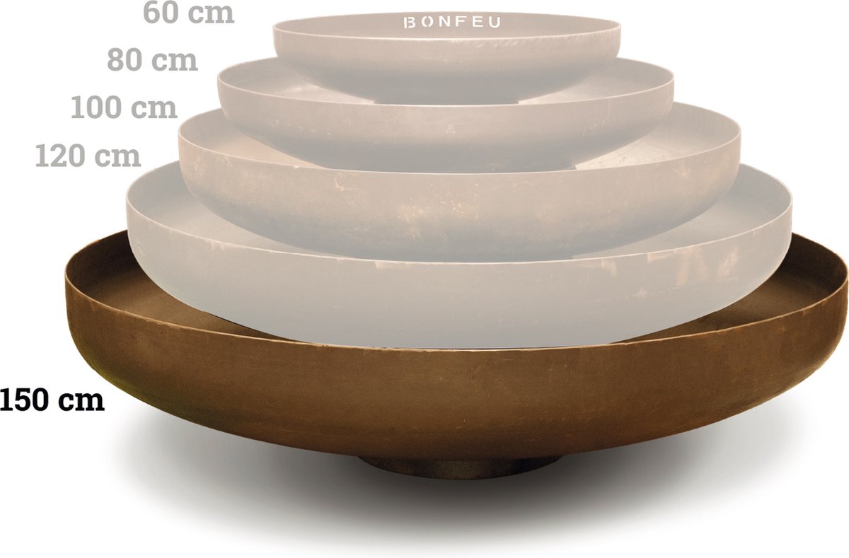 BonFeu Vuurschaal Ø150 CortenStaal - L 150 x B 150 x H 35 cm - Staal ...