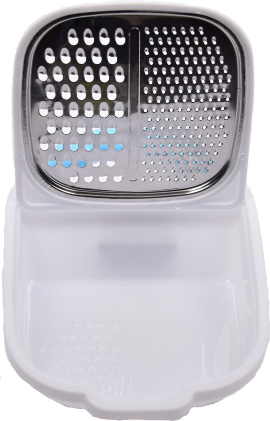 Keukenrasp Kunstof RVS| Rasp met Opbergbakje en deksel -26.5x18.5x7cm ...