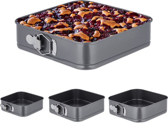 springvorm - set van 4 - 15, 18, 22, 26 cm - rvs - antiaanbaklaag ...