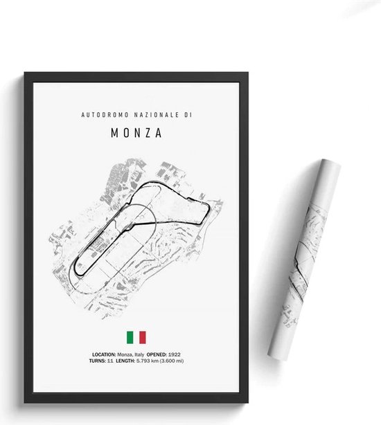 Monza Circuit op Canvas - Met Plaatselijke Omgevingsdetails - Formule 1 ...