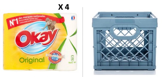 OKAY Original keukenrol/keukenpapier 12 rollen + vouwkrat 25L ...