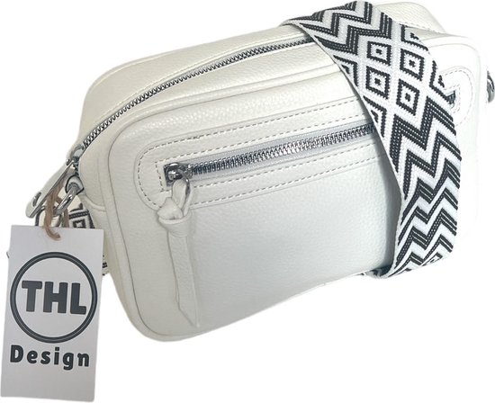 THL Design - Kleine Dames Schoudertas - Klein Tasje - Bag Strap wit ...