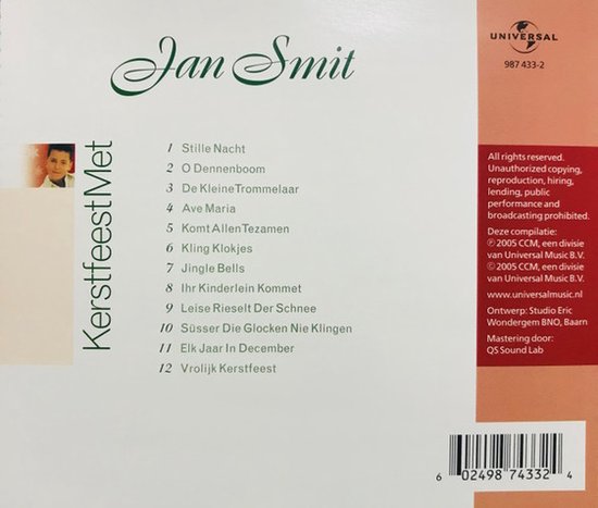 Kerstfeest Met Jan Smit, Jan Smit | CD (album) | Muziek | bol