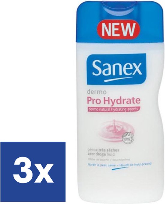 Sanex Dermo Pro Hydrate Douchegel - 3 x 250 ml | bol.com