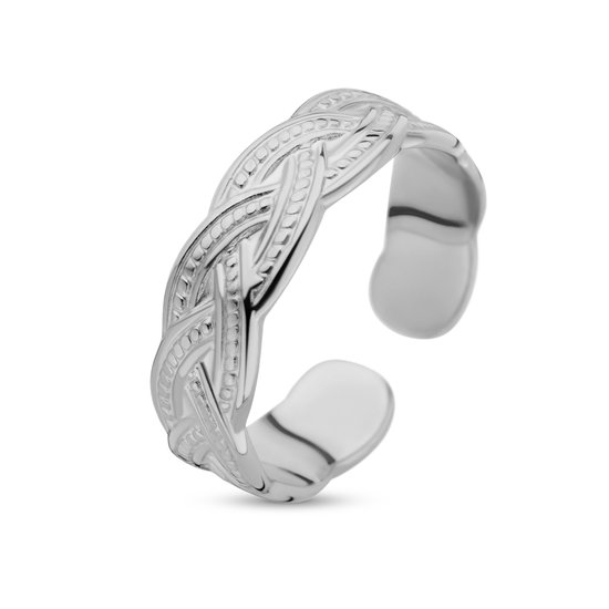 CO88 Collection Stalen Gevlochten Ring - Dames Ring - Maat 50 ...