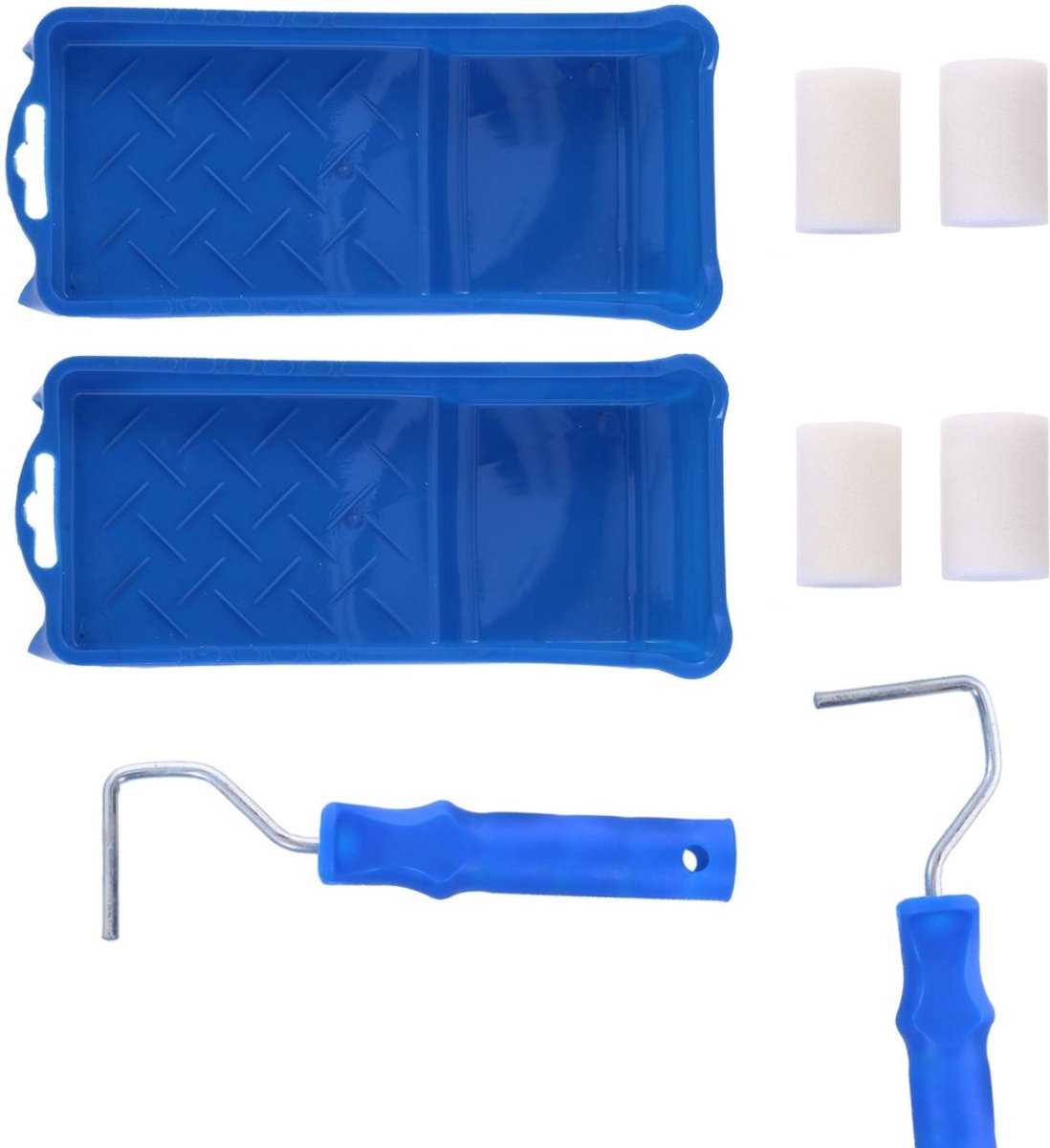 Schuim verfroller lakrollers schilderset met verfbak 4-delig | bol